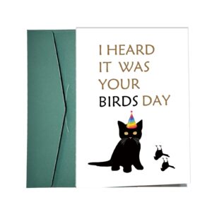 dapofajo birthday card from cat, pun cute birthday card for friend, funny cat gift birthday, cat lover birthday card, cat dad cat mom card…