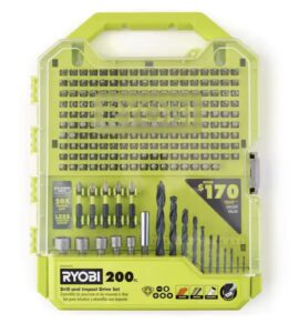 ryobi 200 piece drill and impact drive set