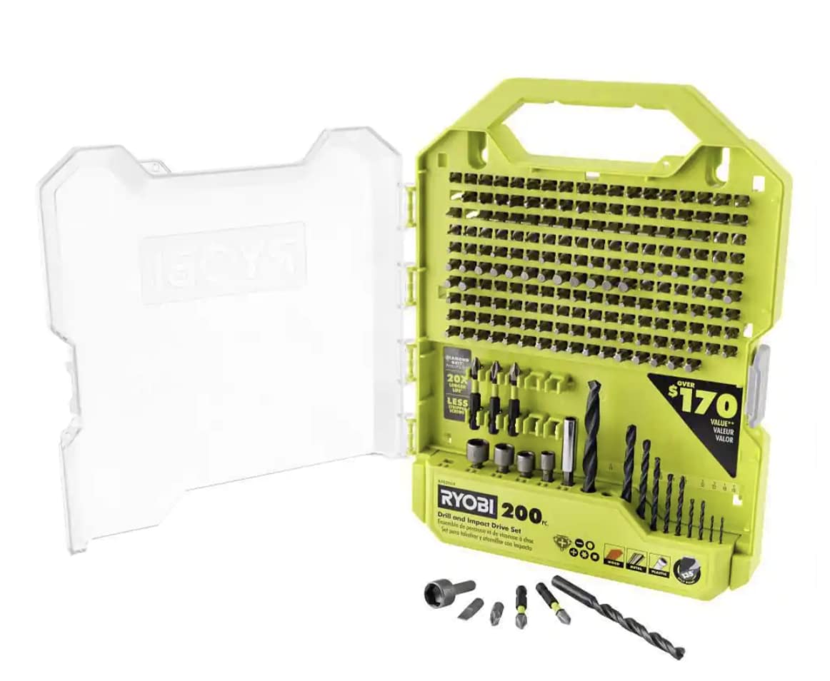 RYOBI 200 Piece Drill and Impact Drive Set