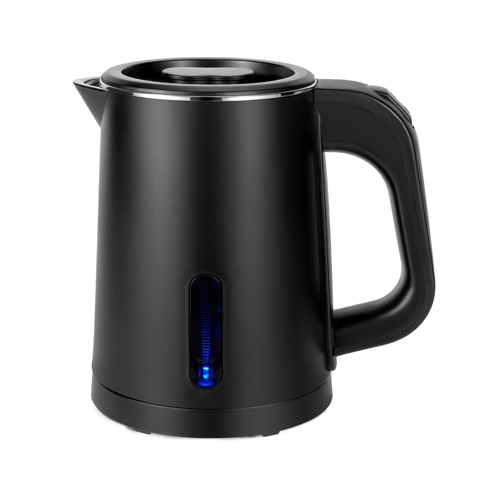 Small Electric Tea Kettle Stainless Steel, 0.8L Portable Mini Hot Water Boiler Heater, Travel Electric Coffee Kettle with Auto Shut-Off & Boil Dry Protection (Black)