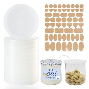 yogurt jar lids for oui - 12 pack lids for oui, yogurt container lids clear plastic