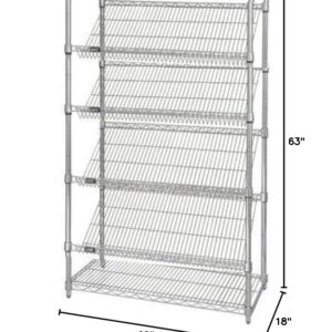 Omega 18" Deep x 60" Wide x 63" High 6 Tier Slanted Wire Shelf Starter Shelving Unit