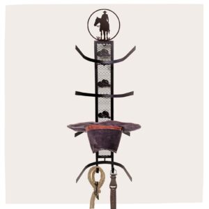 bestgiftever cowboy hat rack wall mount - rustic western style metal hat holder with 4 slots - country cowboy decor for wall or over door, ideal for ranch and rustic home style enthusiasts