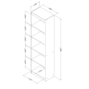 South Shore Axess 5-Shelf Narrow Bookcase, Pure White