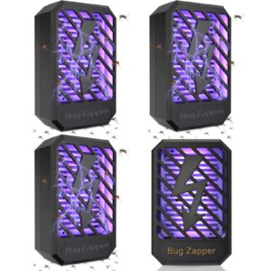 qualirey 4 pcs electric bug zappers plug in portable indoor home mosquito zapper insect and fly killers for removing mosquitos insects files gnats bugs moths(black)