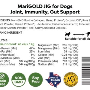 MariGold JIG for Dogs - Joint, Immunity & Gut Support Powder, Non-GMO, Organic Peanuts, Organic Hemp, Grain and Soy Free - 1.19 LBS (Medium)