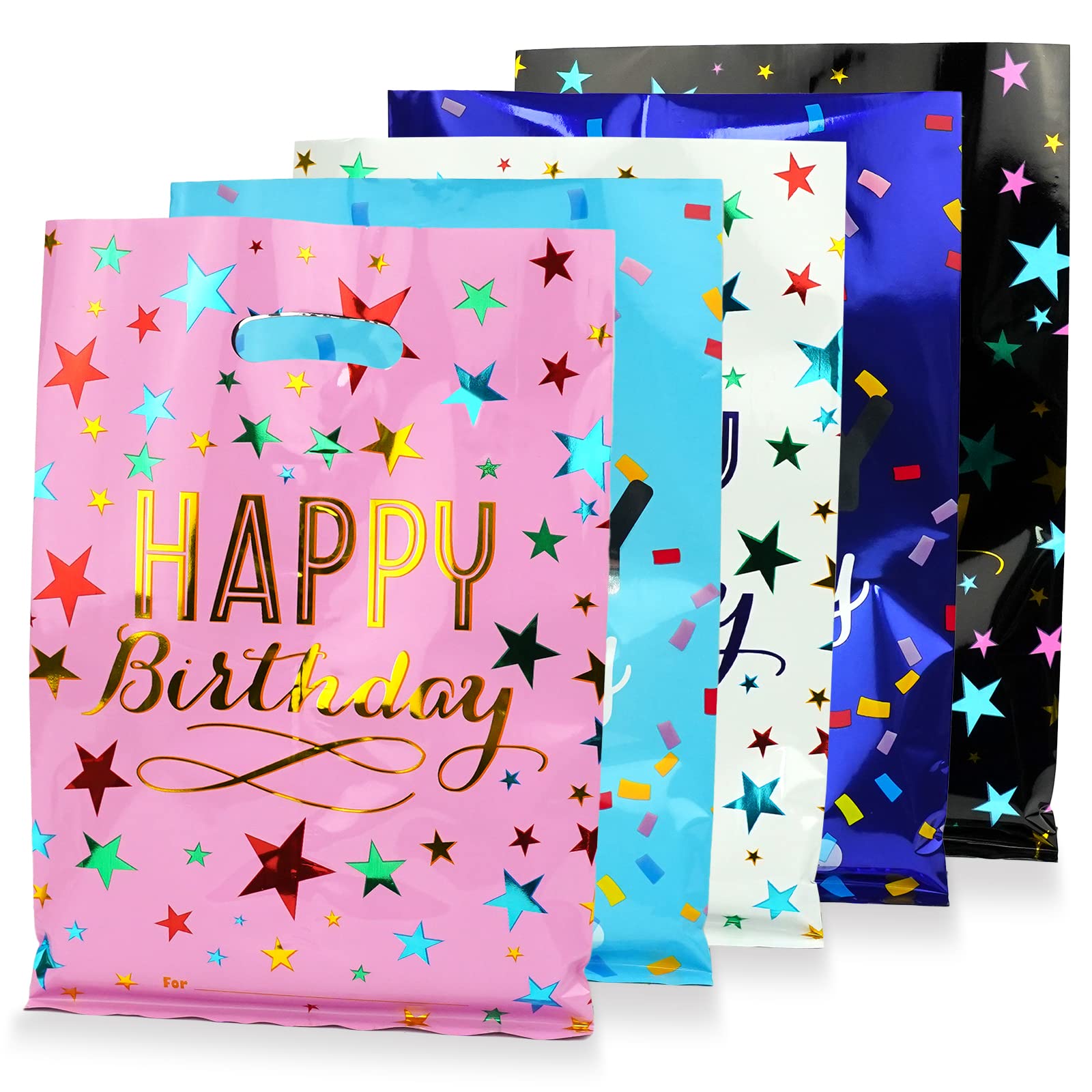 HAPMARS 50pc Party Favor Bags for Kids - With Handles, Goodie Candy Bags for Girls & Boys Birthdays