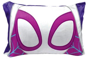 marvel spidey & his amazing friends ghost spider gwen 1 single reversible pillowcase - kids super soft bedding