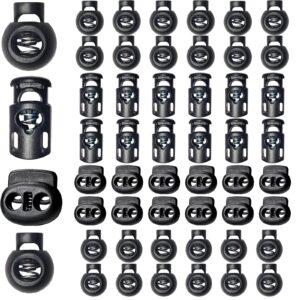 zushallmy 48pcs upgraded plastic cord lock, cord locks - draw string clip with spring toggle stoppers buttons for drawstrings, shoelaces, paracord