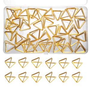 woshilaods 40 pcs gold triangle place card holders, table card number holder stands, mini name place card picture holder clips stand holder for wedding party centerpiece table setting