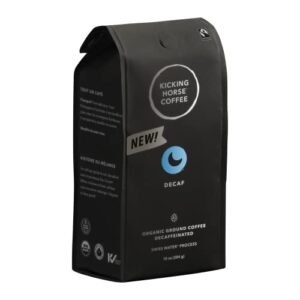 kicking horse coffee - decaf, swiss water process, ground 100% arabica coffee | dark roast | all organic & fairtrade | 284 g