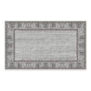 ruggable washable 3x5 area rug, zinnia grey, premium rugs for living room, bedroom, kitchen, office, classroom with gripper non slip pad