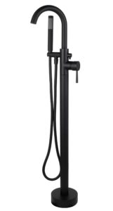 dowell freestanding bathtub faucet floor mounted brass bathroom tub faucets with hand shower,black-8003 001 10