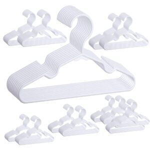 mjrasg 120 pack white plastic non-slip baby hangers, heavy duty, flexible, slim