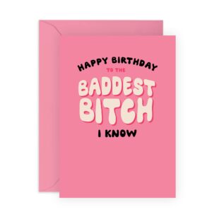 central 23 mom birthday card - best friend birthday cards for women - 'baddest bitch' - funny grandma birthday card - aunt birthday card - comes with stickers