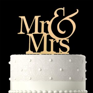 nshyxxspy mr and mrs cake topper - bride and groom sign wedding/engagement cake topper decoration supplies - mirror gold acrylic