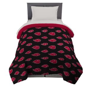 franco naruto anime akatsuki pattern bedding soft microfiber comforter, twin, (official naruto product)