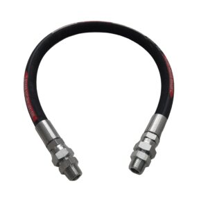 upgraded compressor jumper hose, high-temperature 320°f, 3/4" x 40"length, 3/4" npt male connector, both sides fittings rotate freely, 700 psi