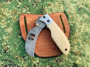 chk beautiful handmade hawkbil folding with lineman blade