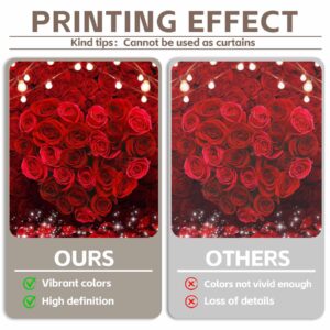 YCUCUEI 7x5ft Red Rose Photography Backdrop Floral Wall Valentine's Day Wedding Bridal Mother's Day Birthday Party Decoration Photo Booth Studio Props