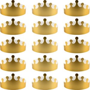 ifamio 25 pieces golden king crowns gold foil paper party crown hat cap foldable party crowns for birthday celebration baby shower photo props new year wedding anniversary