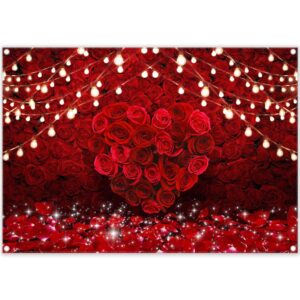 ycucuei 7x5ft red rose photography backdrop floral wall valentine's day wedding bridal mother's day birthday party decoration photo booth studio props