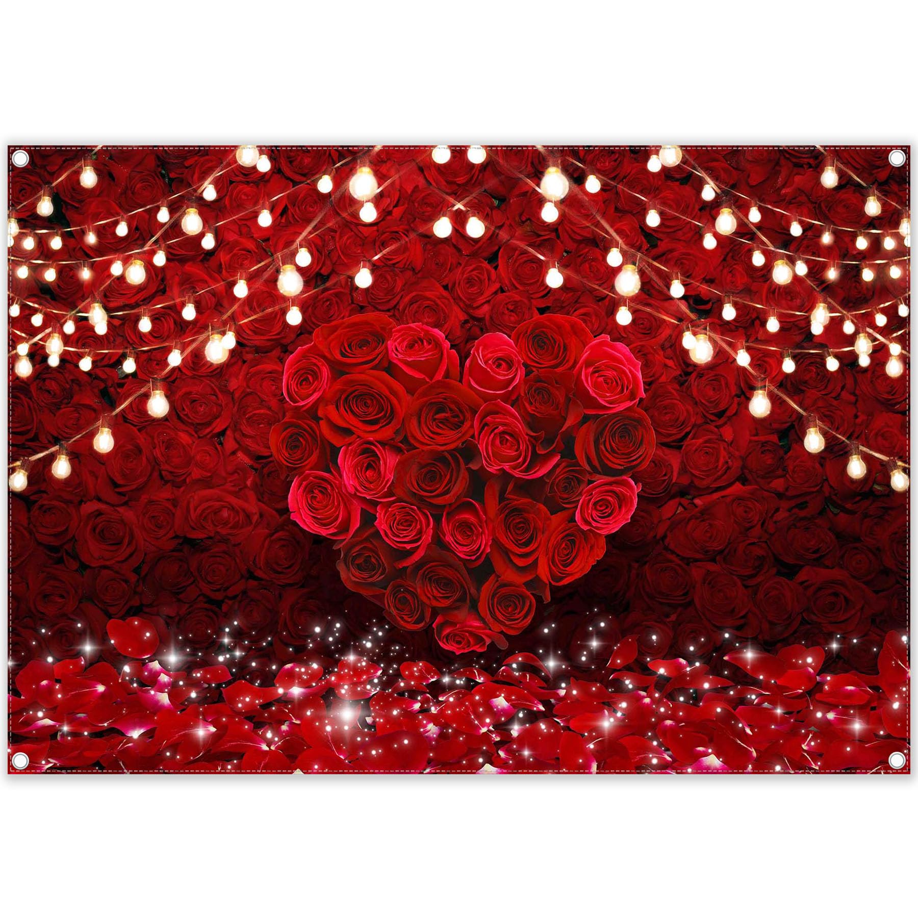 YCUCUEI 7x5ft Red Rose Photography Backdrop Floral Wall Valentine's Day Wedding Bridal Mother's Day Birthday Party Decoration Photo Booth Studio Props