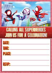 set of 20 spidey -themed happy birthday invitation cards & envelopes - lightweight (240g), postcard style invites for the perfect party pack