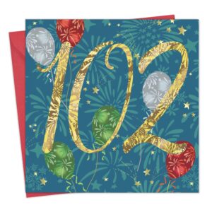 twizler 102nd birthday card - 102nd year old card - age 102 birthday card - unisex 102nd birthday card for him her female male - happy birthday card age for mom dad grandad nan brother sister friend