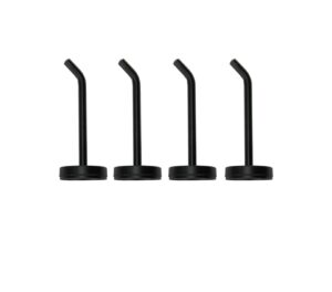 fuiejioei black stainless steel long nose single heavy duty long coat hook 4pcs (4.7"/120mm)