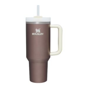 stanley quencher h2.0 flowstate stainless steel vacuum insulated tumbler with lid and straw for water, iced tea or coffee, smoothie and more, rose quartz glow, 40 oz