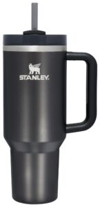 stanley quencher h2.0 flowstate stainless steel vacuum insulated tumbler with lid and straw for water, iced tea or coffee, smoothie and more, black glow, 40 oz