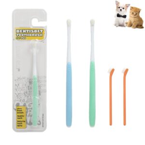 jgocot small dog toothbrush,|micro brush head|nano bristle|soft pet toothbrush for sensitive gum&teeth, dog teeth cleaning kit for puppy, kitten, cats&miniature toy size dogs