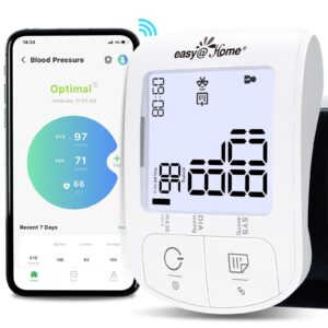 easy@home wrist blood pressure monitor: easy@home bluetooth smart large cuff bp machine | digital sphygmomanometer | ios & android app | ebp-085