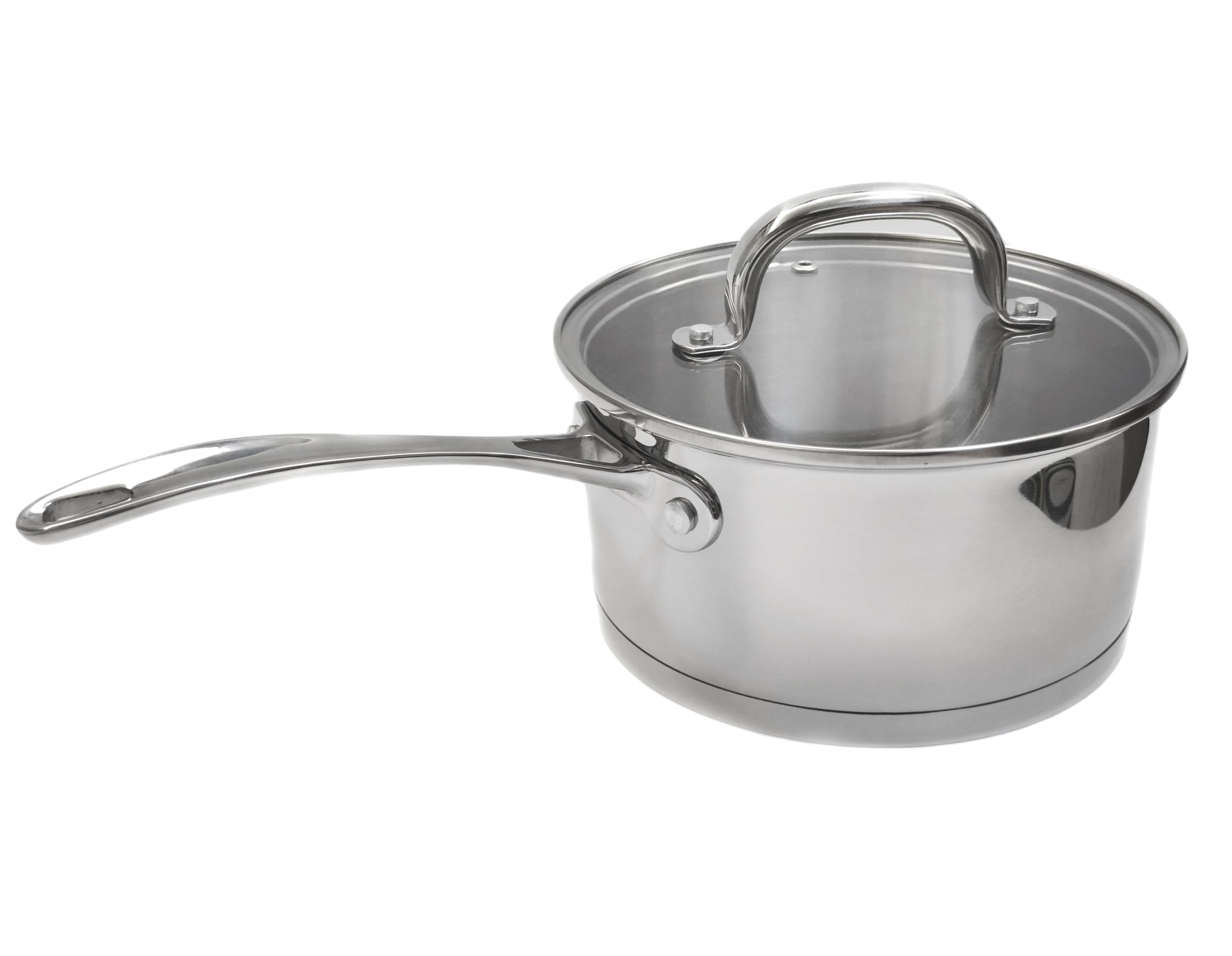 MAGGOPAN Stainless Steel Saucepans Impact Bonded Right Angles SS Saucepan 3.3QT 20cm