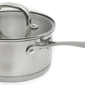 MAGGOPAN Stainless Steel Saucepans Impact Bonded Right Angles SS Saucepan 3.3QT 20cm