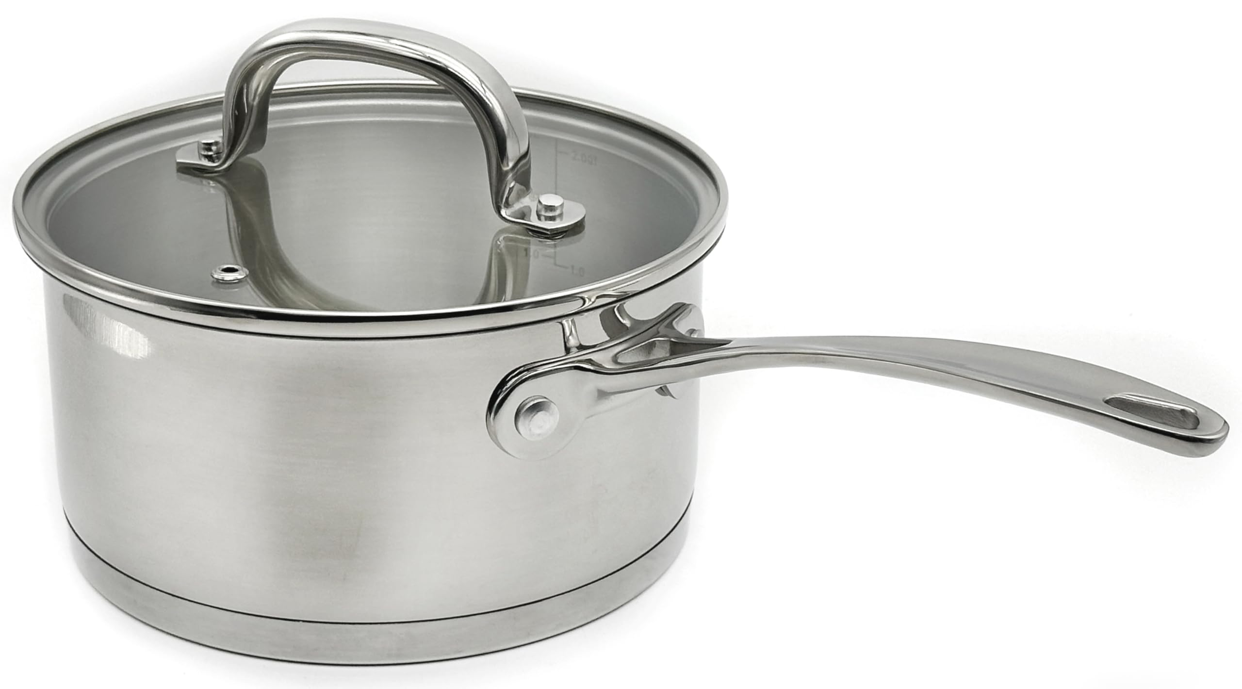 MAGGOPAN Stainless Steel Saucepans Impact Bonded Right Angles SS Saucepan 3.3QT 20cm