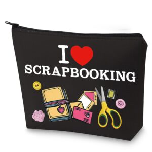 wzmpa scrapbook lovers cosmetic makeup bag scrapbook fan gift i love scrapbooking zipper pouch bag for women girls (scrapbooking bl)