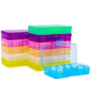 nsmykhg plastic storage box,12 pack 10 grids small plastic storage box case container snackle box mini tackle box container jewelry organizer for beads, tackle box, fishing hooks, bobs, buttons