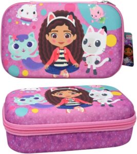 dreamworks gabby’s dollhouse stationary pencil case set - premium material and machine washable - adorable hard-shell pencil case - lightweight and durable- pencil case for boys and girls