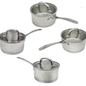 MAGGOPAN Stainless Steel Saucepans Impact Bonded Right Angles SS Saucepan 3.3QT 20cm