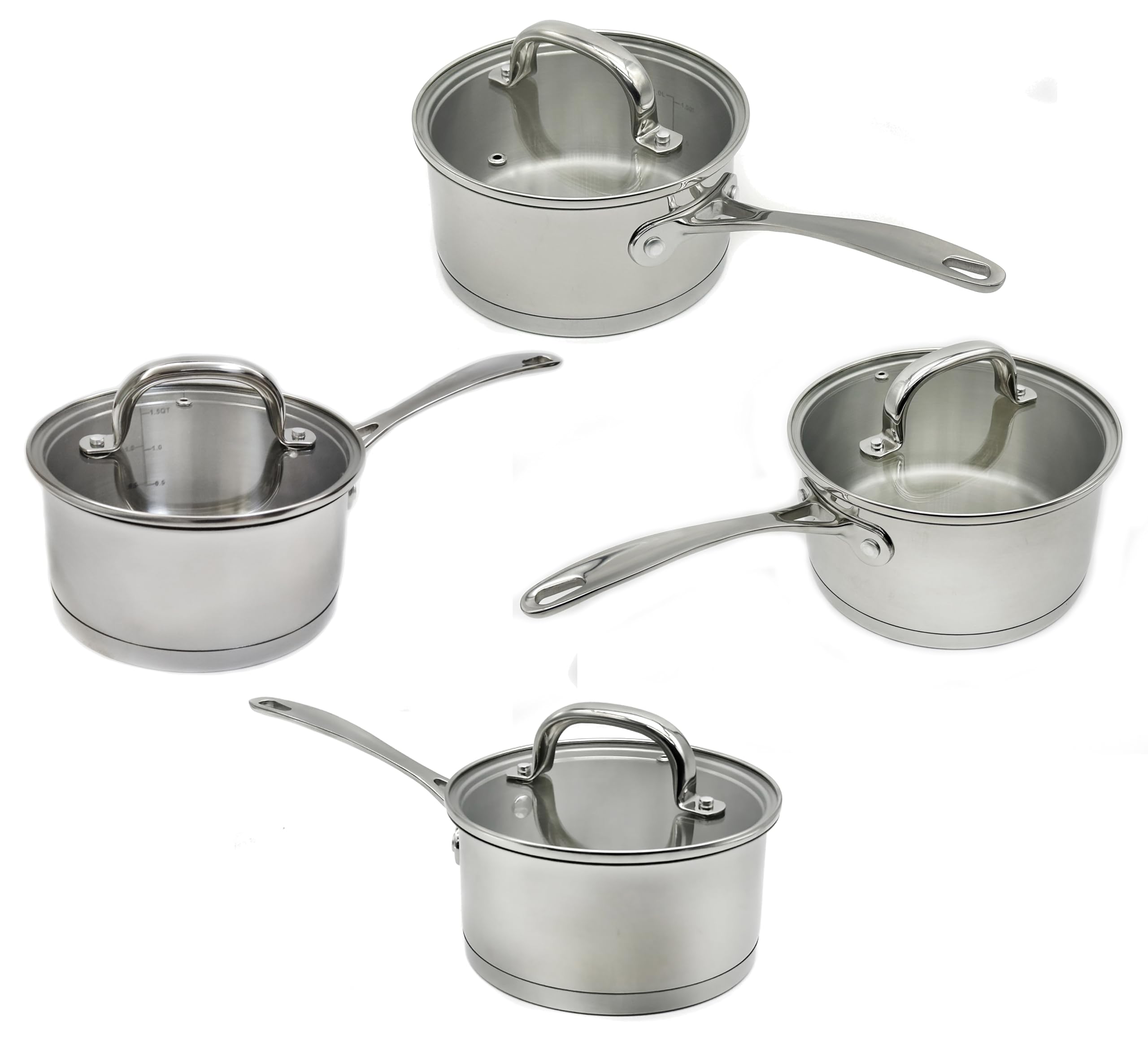 MAGGOPAN Stainless Steel Saucepans Impact Bonded Right Angles SS Saucepan 3.3QT 20cm