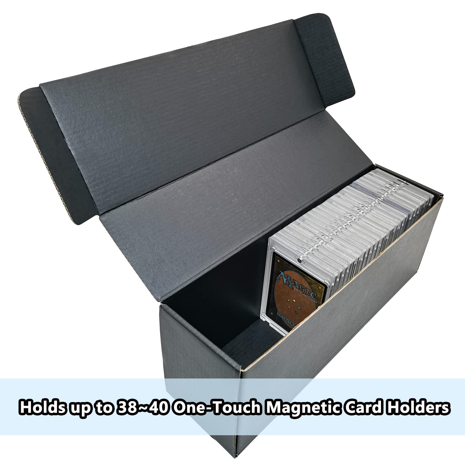 Fageverld Card Toploader Storage Box Fits Magnetic Card Holders, Baseball Sports Card Storage Boxes, Trading Card Box, Toploader Case