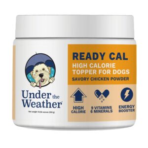 under the weather ready cal powder for dogs | high-calorie, weight gainer, appetite stimulant, energy booster pet supplement | 12 ounces