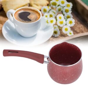 atyhao mini milk pan, aluminum alloy anti scalding diameter warmer coffee pot portable non stick for cooking heating boiling melting (red)