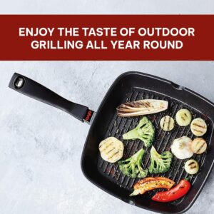 Alva Energy Ceramic Coated Cast Aluminum Grill Pan Non Toxic Indoor Grill Griddle 11" PFAS, PFOA & PFTE Free, Griddle for Cooking Pan Set, Induction Safe, Add to Your Pots and Pans Set Cookware