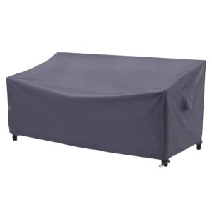 f&j outdoors waterproof uv resistant heavy duty 2 seater patio loveseat cover, grey, 58"wx35"dx35"h