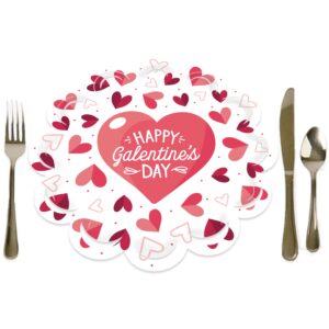 big dot of happiness happy galentine’s day - valentine’s day party round table decorations - paper chargers - place setting for 12