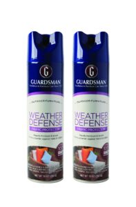 guardsman 462000 weather defense outdoor fabric furniture protector - repels moisture and stains, 10 fl oz 2pack