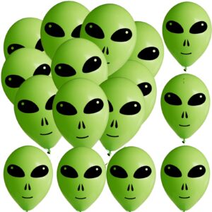 oringaga 50pcs green alien party balloons - outer ufo space alien themed birthday baby shower party decorations supplies decor balloon